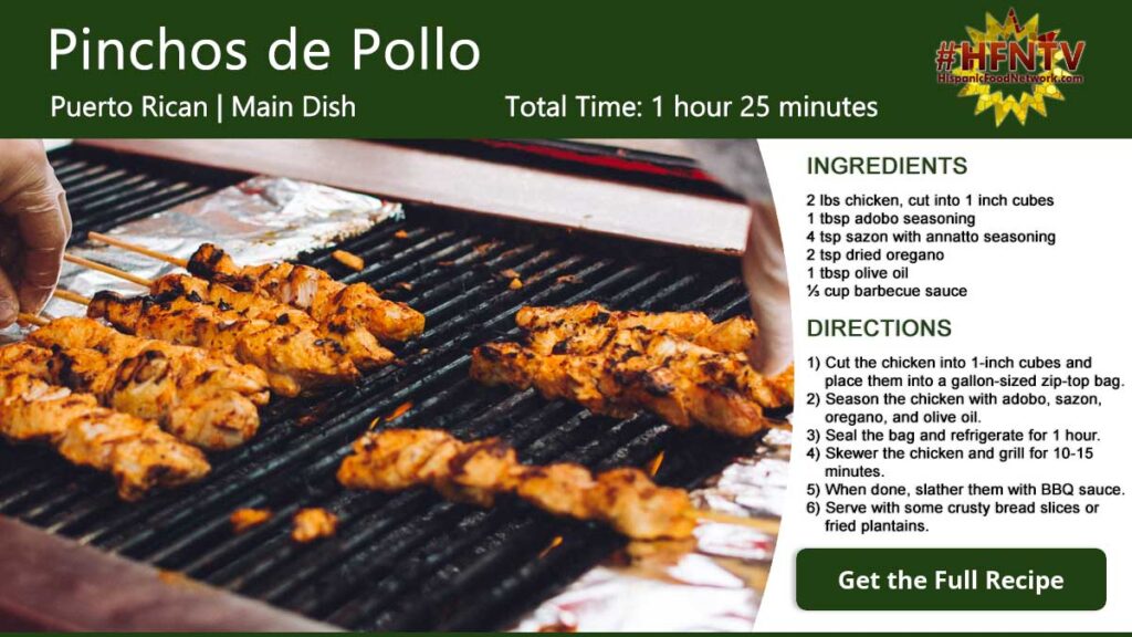 Pinchos de Pollo ~ Chicken Kabobs - Hispanic Food Network